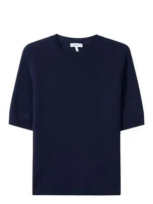 CASASOLA Dora Linen Knit Top Navy