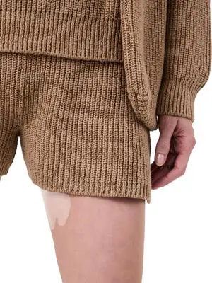 CASASOLA Alba Heavyweight Knit Shorts - Camel