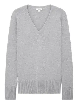 CASASOLA Celestina V-Neck Cashmere Sweater Grey
