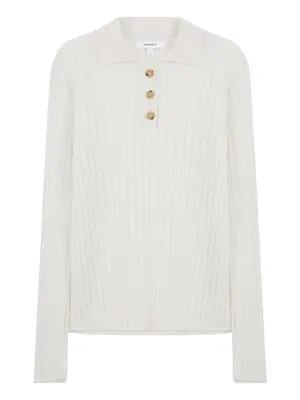 CASASOLA Iliana Long Sleeve Polo - Tapioca