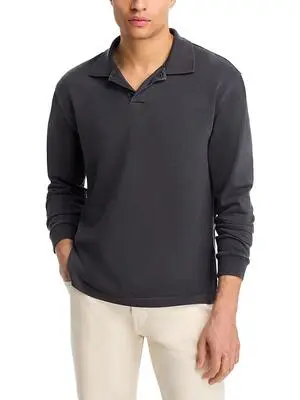 Madewell Long Sleeve Cotton Polo Shirt Coal