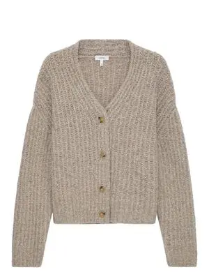 CASASOLA Bouclé Cashmere And Silk Cardigan - Stone