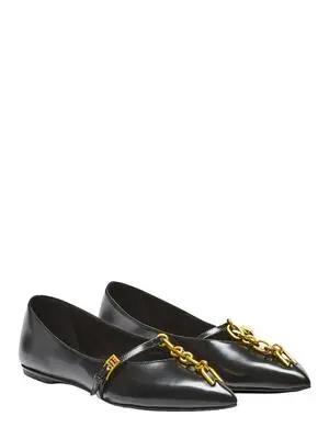 Balmain Shiny Sync Ballet Flats - Black