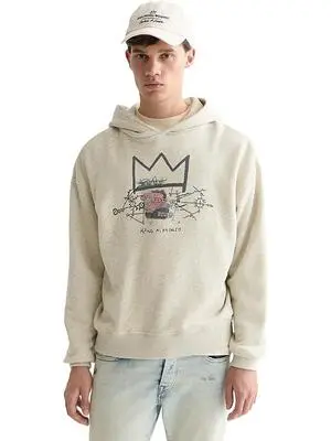Scotch & Soda Basquiat Artwork Relaxed Fit Hoodie - Oatmeal