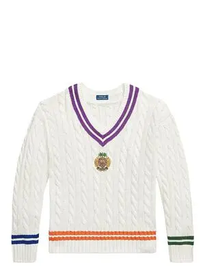 Polo Ralph Lauren Embroidered Cricket Sweater - Cream