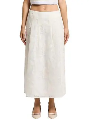 Peserico Embroidered Midi Skirt - Solar White