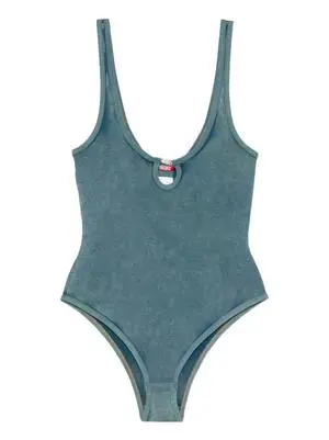 DIESEL® Ribbed Scoop Neck One Piece - Blue
