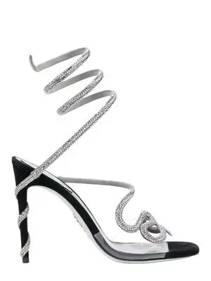 Rene Caovilla Open-toe Animal-detail Sandals - Grey
