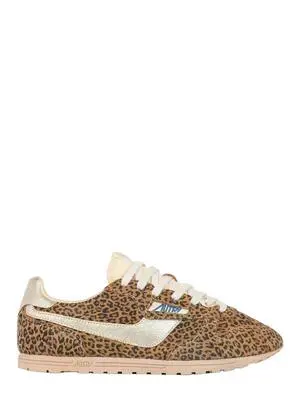 AUTRY Windspin Suede Leopard Print Sneakers - Neutrals