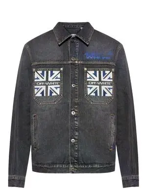 Off-White Flag-patch Cotton Jacket - Grey