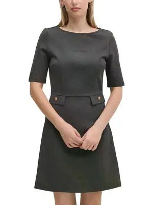 GAUDI Flap-pocket Mini Dress - Grey