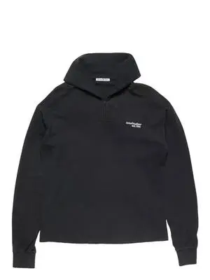 Acne Studios Half-zip Logo Sweatshirt - Black