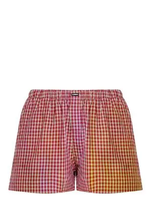 Vetements Checkered Elasticated Shorts - Red