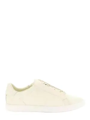Boggi Milano Essence Leather Trainers With Hidden Lacing System - Neutrals