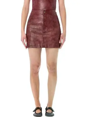 Adidas Mini Skirt With Crocodile Effect - Red