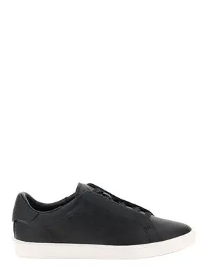 Boggi Milano Tumbled Leather Trainers - Black