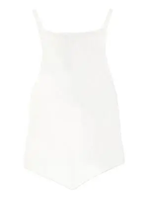 COURREGES Ribbed Pointy Hem Tank Top - White