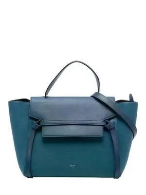 Celine 2015 Mini Grained And Smooth Calfskin Belt Bag - Blue
