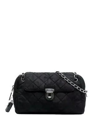 Prada Impuntu Tessuto Chain Crossbody Bag - Black