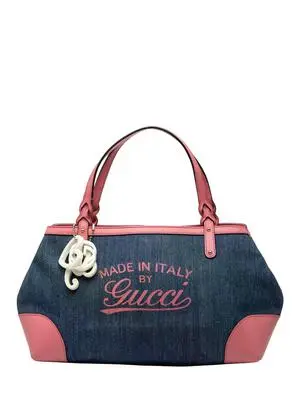 Gucci 2000-2015 Denim Craft Tote Bag - Blue