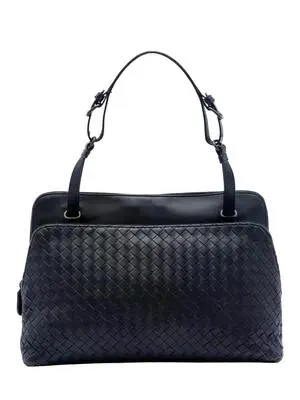 Bottega Veneta Nappa Intrecciato Shoulder Bag - Black