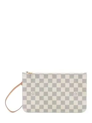 LOUIS VUITTON 2015 Damier Azur Neverfull Mm Pouch - White