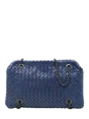 Bottega Veneta Nappa Intrecciato Duo Shoulder Bag - Blue
