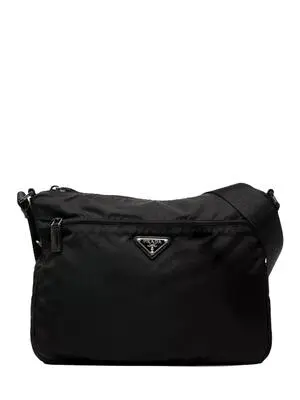 Prada Tessuto Zip Top Crossbody Bag - Black