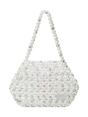 0711 TBILISI Mini Ella Beaded Clutch - White