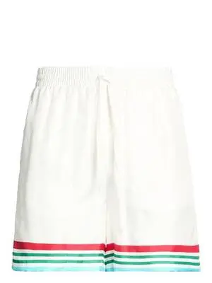 Casablanca Striped Twill Shorts - White