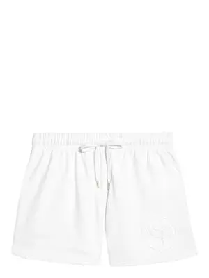 Stella McCartney Embroidered French Cotton-terry Shorts - White