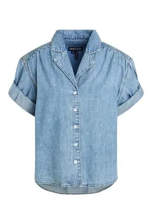 Veronica Beard Ilene Denim Shirt - Mid Denim