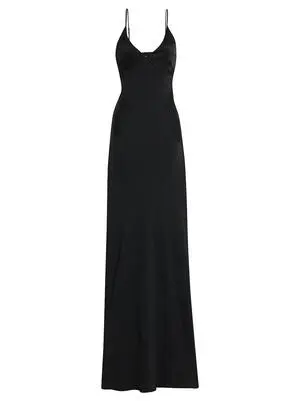 Veronica Beard Francis Satin-paneled Crepe Maxi Dress - Black
