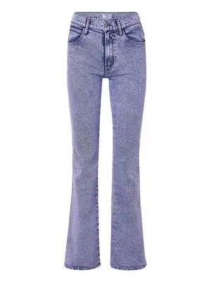 MOTHER The Desperado Heel High-rise Flared Jeans - Purple
