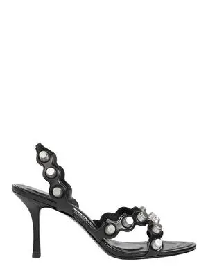 Alexander Wang Riot 85 Embellished Leather Slingback Sandals - Black