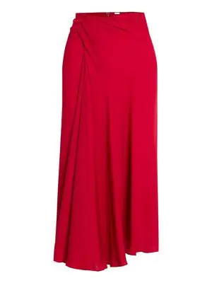 Cult Gaia Shera Draped Silk Skirt - Crimson