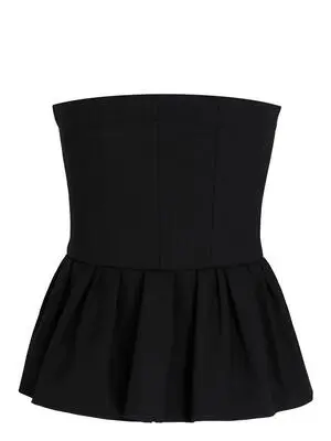 Maje Strapless Twill Peplum Top - Black