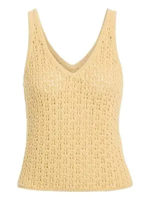 Naadam Crocheted Cotton Tank - Yellow