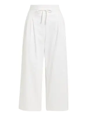 Carolina Herrera Cropped Wide-leg Cotton-blend Pants - White