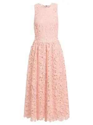 Alice + Olivia Babbette Guipure Lace Midi Dress - Blush