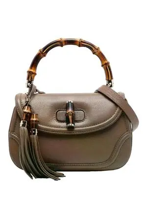 Gucci Medium Leather New Bamboo Satchel - Brown