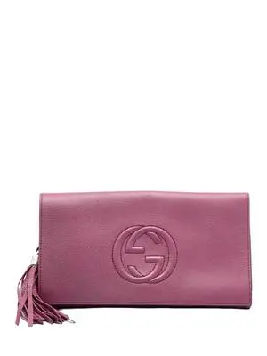 Gucci 2016-2026 Leather Soho Disco Clutch Bag - Pink