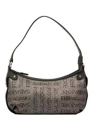 FERRAGAMO 2010-2025 Embroidered Polyester Shoulder Bag - Brown