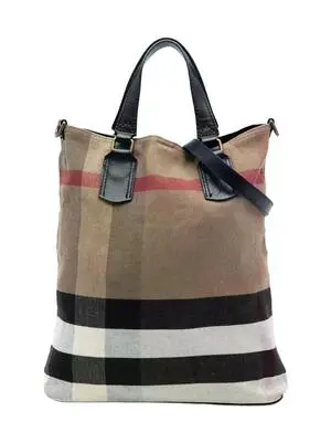 Burberry Mega Check Canvas Tottenham Brit Satchel - Brown