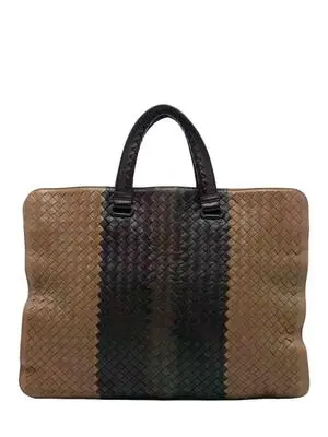 Bottega Veneta Nappa Intrecciato Club Fume Briefcase Business Bag - Brown