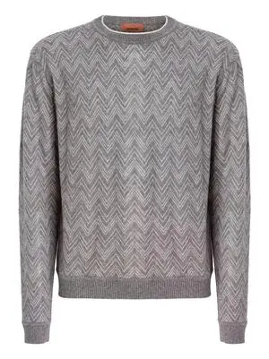 Missoni Zigzag-pattern Crew-neck Sweater - Grey