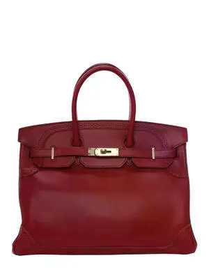 Hermès 2013 Tadelakt Ghillies Birkin Retourne 35 Handbag - Red