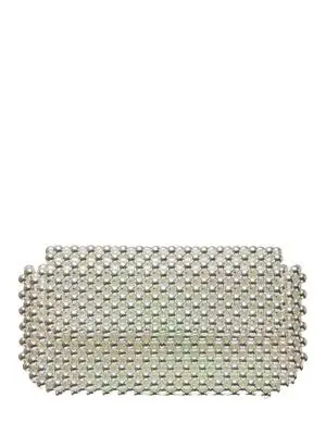 0711 TBILISI Clover Beaded Clutch - Silver