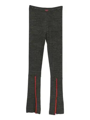 Off-White Logo-print Slit Trousers - Grey