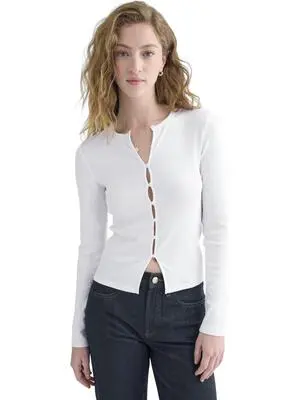 Everlane Luxe Rib Button-up Top - White